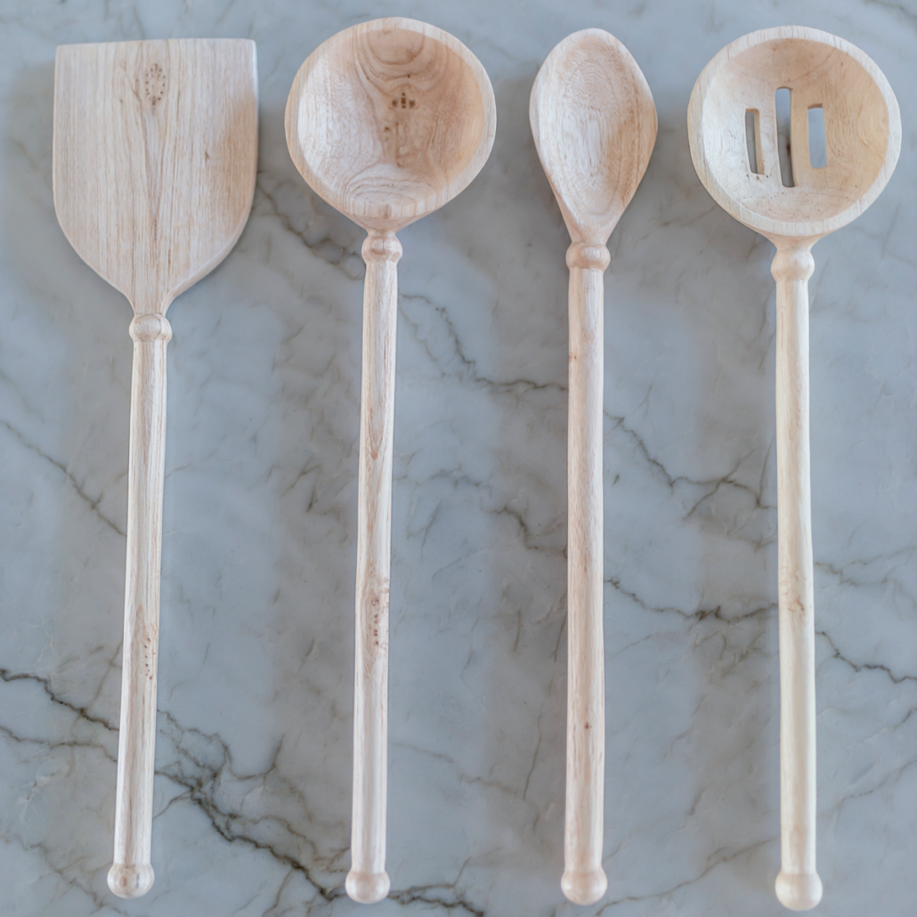 Hand Carved Wooden Spoon – Cooking Set – Azizi Life
