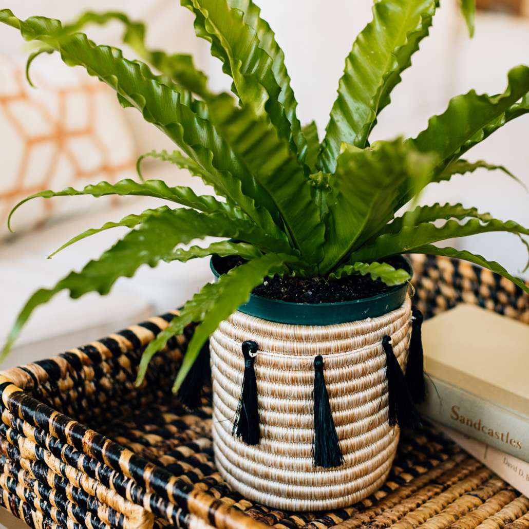 Sutton Woven Storage Basket and Onyx Tassel Set – Azizi Life