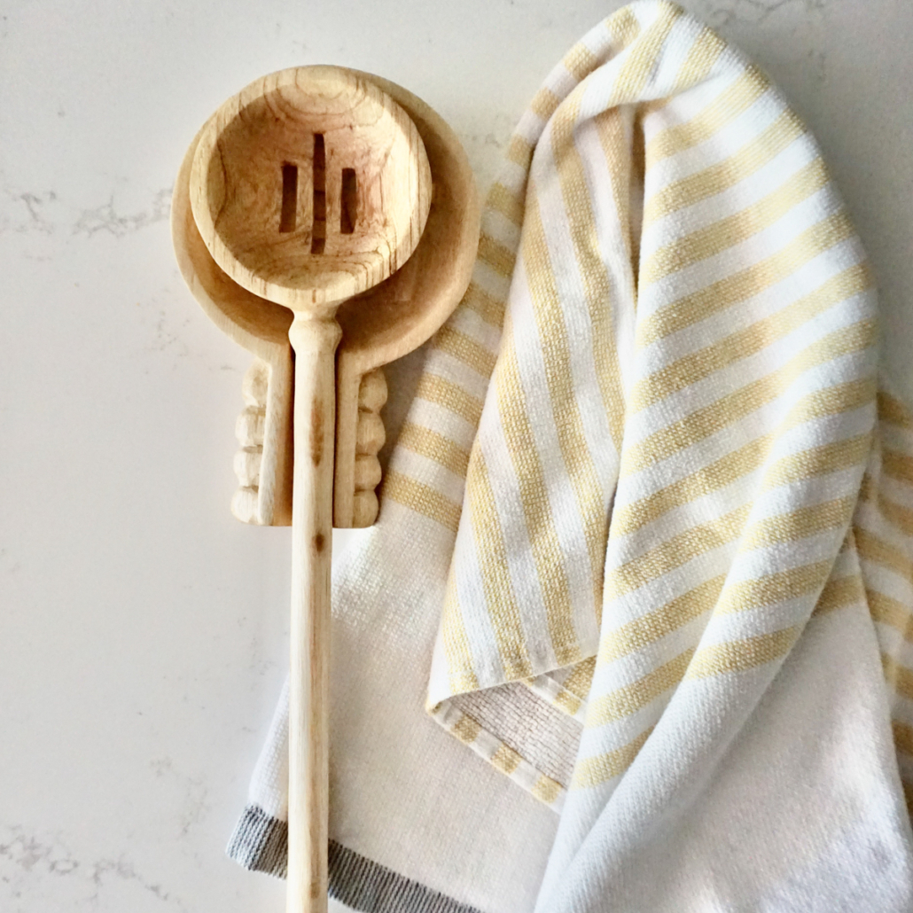 Hand Carved Wooden Spoon – Merideth Slotted Spoon – Azizi Life